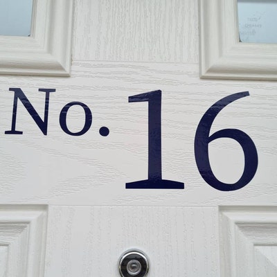 HOUSE NUMBER Front Door Letterbox Post Box Home Vinyl Decal Sticker 24 ...