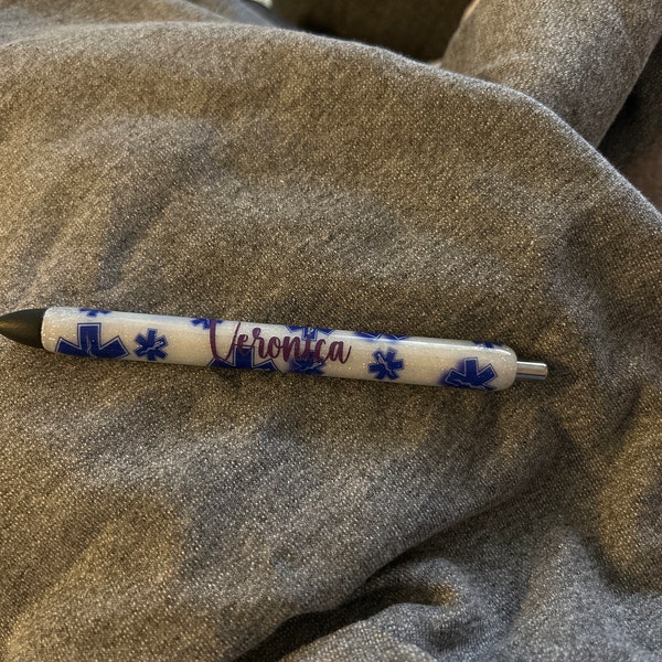 Purple and Teal Custom Glitter Pens, Glitter Refillable Gel Pen, Swirl ...