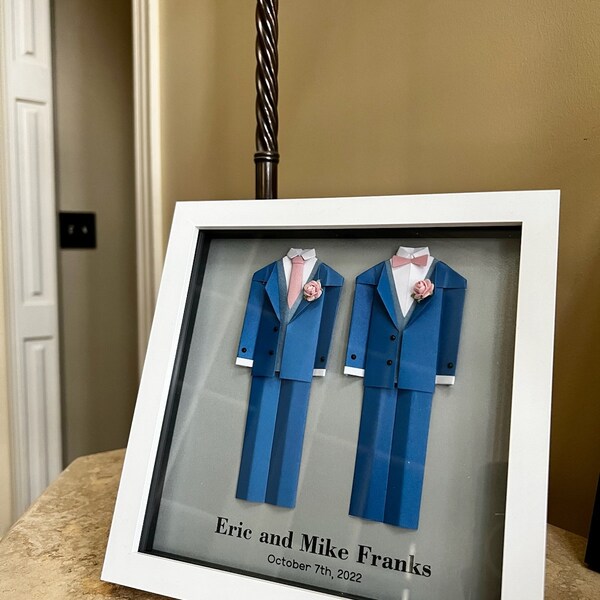 Two Groom's Wdding Frame / Personalised Gay Wedding Gift / Anniversary ...