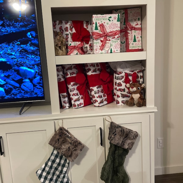 Plaid Stocking, Green Plaid Christmas Stocking, Personalized Green ...