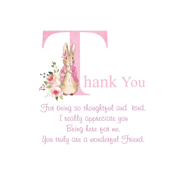 Flopsy Rabbit Pink Floral Watercolour Alphabet PNG, Peter Rabbit 26 ...