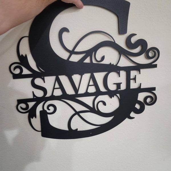 Custom Metal Signs Monogram Wall Decor Metal Wall Art Last Name Sign ...