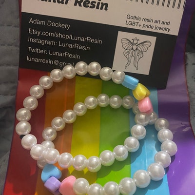 LGBTQIA Faux Pearl Star Pride Flag Bracelets Beaded Kandi - Etsy