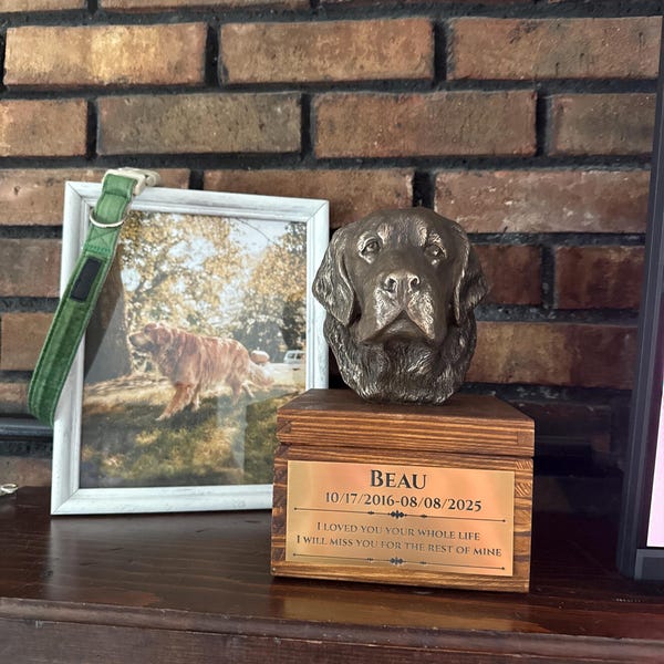 Newfoundland - Exclusive Urn for Dog Ashes With a Statue, Relief and ...