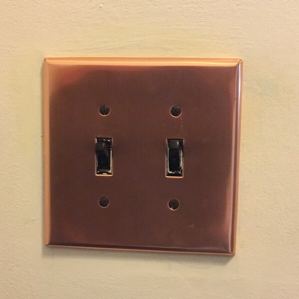 Double Toggle Copper Switch Plate in Raw Copper - Etsy