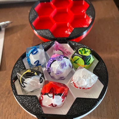 Pokeball Inspired Dice, 7 Piece Ployhedral Set - Etsy