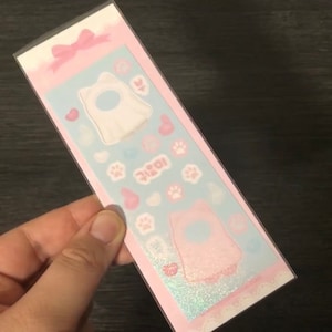 Pink Plaid Confetti Stickers Polco Stickers Korean Stickers - Etsy