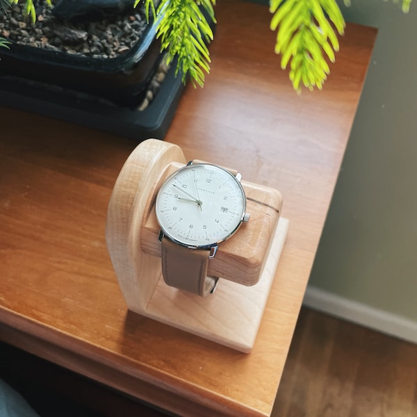 Maple Wood Watch Stand: Adjustable, Personalized Watch Holder, Made in ...