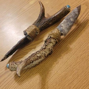 6.5 Stone Serrated Spearhead, Lance Head, Drill Point Hand Knapped ...