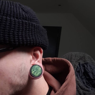 Ohm Ear Gauges and Plugs Black Ear Plugs Mandala Ear - Etsy