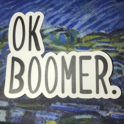 OK Boomer Sticker, Funny Meme Decal, Handlettered, Waterproof Vinyl ...