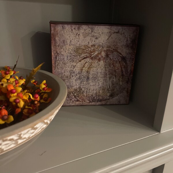 Vintage Pumpkin Sign, Vintage Fall Decor, Pumpkin Wall Art, Vintage ...