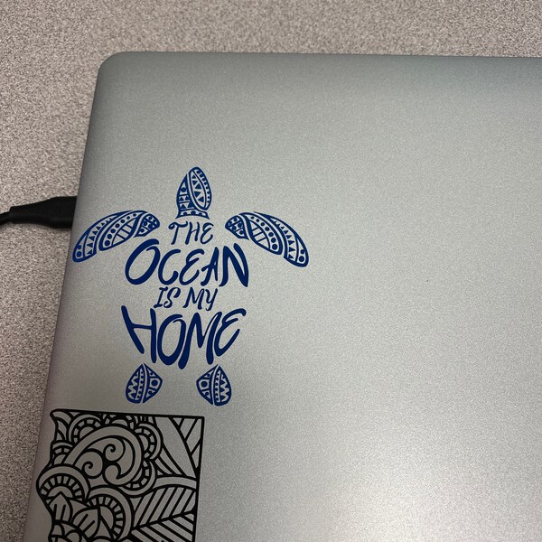 Sea Turtle Mandala Vinyl Decal - Turtle Sticker, Hawaii Tumbler Decal ...