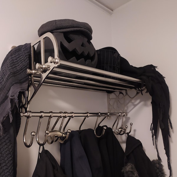 Train Hall Luggage Wall Mounted Rack Shelf Hooks | Coat Rack | Train ...