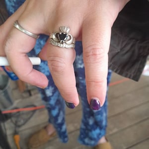 Claddagh Ring, With Real Turquoise Set in a Rose Gold Bezel Crown ...