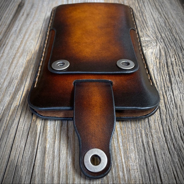 Personalized Leather Phone Sleeve With Pull Tab - Custom Fit for All ...
