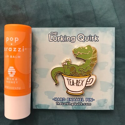 Tea Rex Hard Enamel Pin, Funny Dinosaur Pun Metal Pin - Etsy