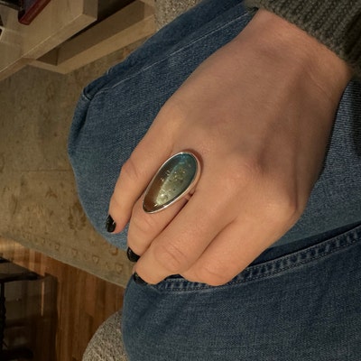 Incredible Light Blue Amber, Natural Baltic Amber Ring, Unique Amber ...