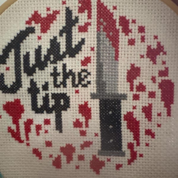 Just the Tip - Horror Cross Stitch Pattern - Horror, Modern, Subversive ...