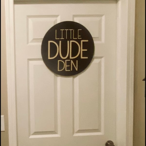 LARGE Little Man Cave Round 3D Wooden Sign || Boys Room Decor || Baby ...
