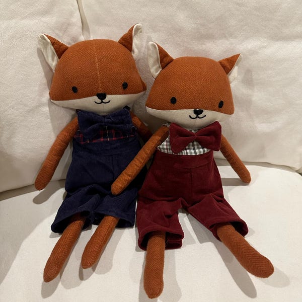 Fox Sewing Pattern PDF - Make a Fox or Wolf Woodland Animal Cloth Doll ...