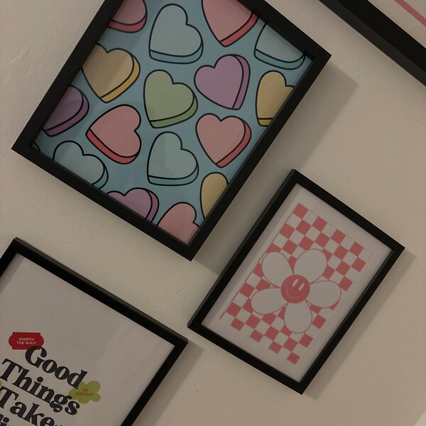 Basic Love Heart Sweets | Sweetheart Candy | Cute Pattern Print | A3 A4 ...