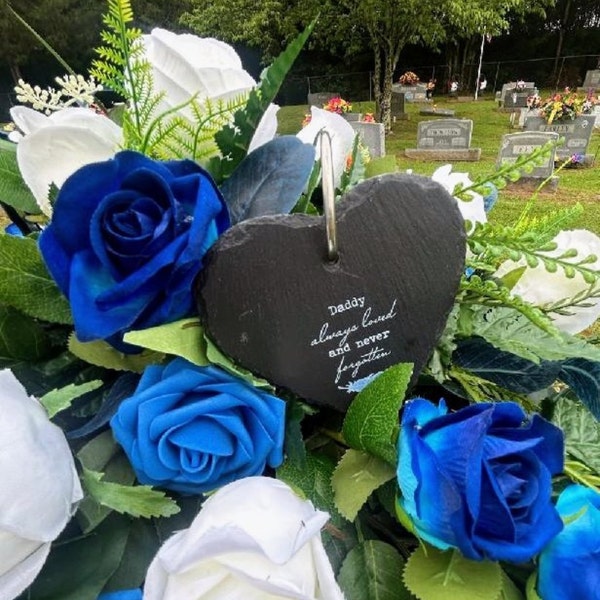 Personalised Grave Stick Marker Any Name Colour Feather Ornament ...