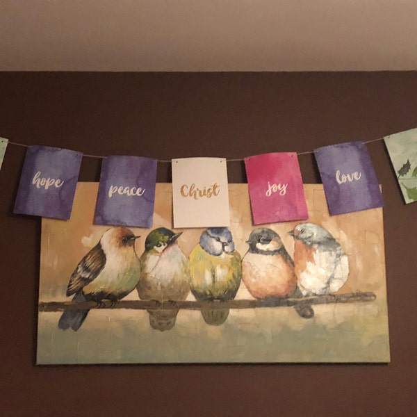 Printable Advent Wreath Banner Advent Decor Catholic Advent Wall Art ...