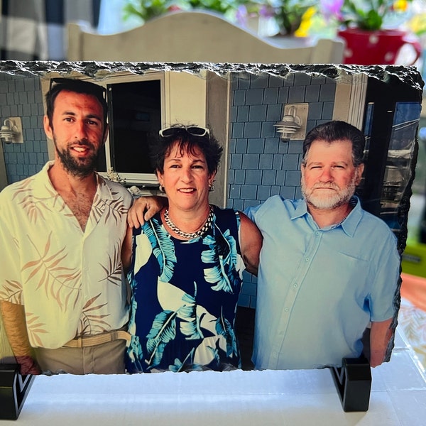 Slate Wedding Photo - PERSONALIZED Photo on Rock Slate Makes Beautiful ...