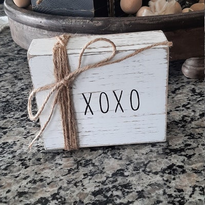 Sweet XOXO Block for Tier Tray, Coffee Bar, Shelf Sitter, Farmhouse ...