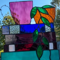 3 Flower Panels Stained Glass Pattern, Stained Glass Patterns ...