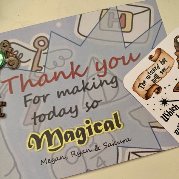 Wizard Birthday Party Thank You Favor Hanging Gift Tags, Wizard and ...