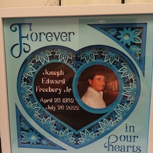 CUSTOMIZABLE 3D MEMORIAL Shadow Box Svg for Cricut for Silhouette - Etsy