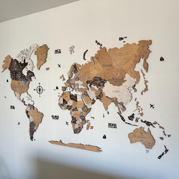 3d Wood World Map Wall Decor Housewarming Ts Apartment Decor Large Wall Art T For The