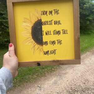 Sunflower Wood Sign Farmhouse Style Décor Inspirational Quote Wall Art ...