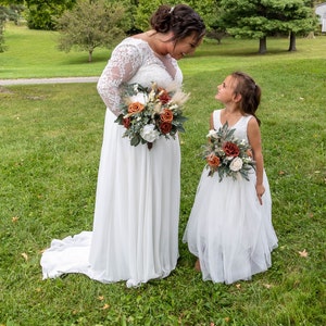 Terracotta Rust and Cream Wrist Corsage for Mom or Grandma - Etsy