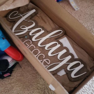 Personalized 3D Nursery Baby Name Sign Custom Wood Name Plaque ...