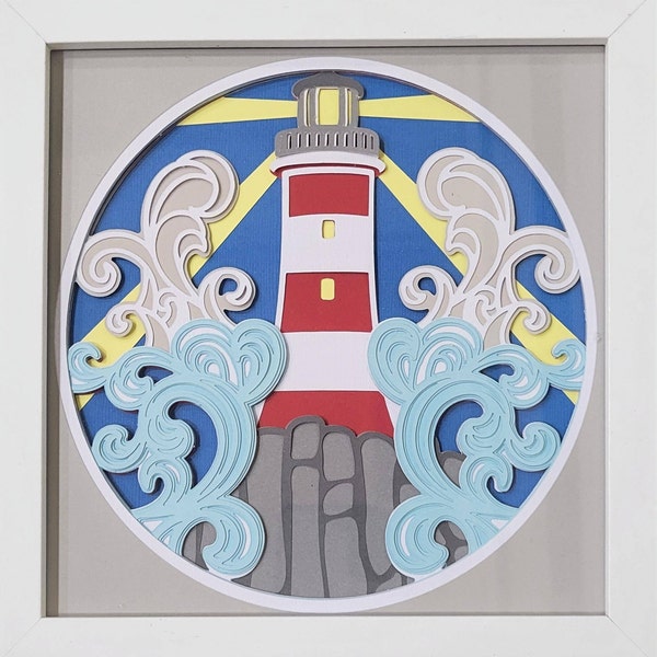3D LIGHTHOUSE SVG - NAUTICAL Shadow Box - for Cricut - for Silhouette ...