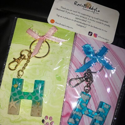 Cloud Keychain, Resin Handmade Custom Keychains, Initial Keyring - Etsy