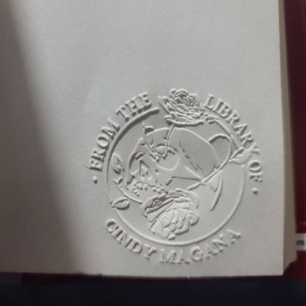 Custom Skull Skeleton Embosser, Personalized Library Stamp/book Lover ...