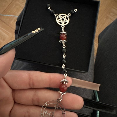 Lilith Prayer Beads Necklace, Satanic Rosary, Pagan Meditation Beads ...