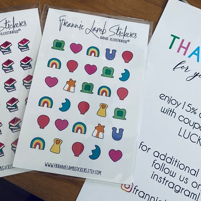 Lucky Charm Stickers 1/2 Each, Decorative Planner Stickers, Good Luck ...