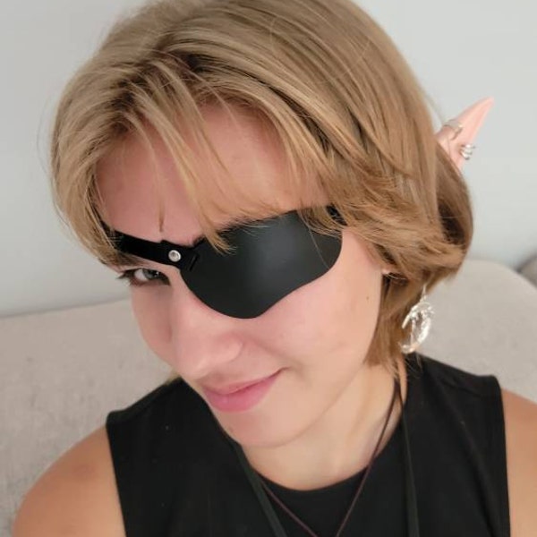 Eye Patch, Adult Eye Patch, Leather Eye Patch, Concave Eye Patch, Black ...