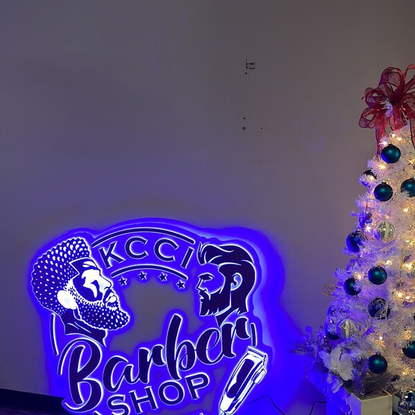 Custom Signs for Business | Wall Backlit Led Neon Halo Sign | Metal ...