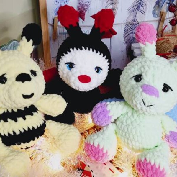Crochet Pattern Insects Amigurumi PDF Tutorial - Plush Pattern 3 in 1 ...