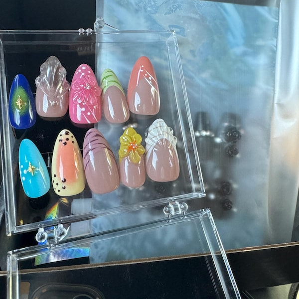 Dreamy 3D Shell Press on Nails Long Almond Nails/french Shell Nails/3d ...