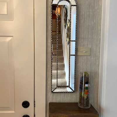 Long Narrow Wall Mirror 35.8tall, Gold Wood Framed Wall Accent Mirror ...