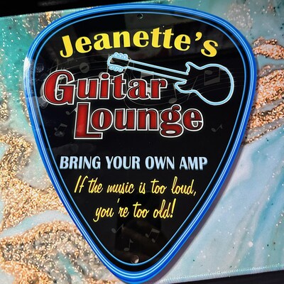 Personalized Decorative Guitar Lounge Sign Gift for Music Lovers Unique ...