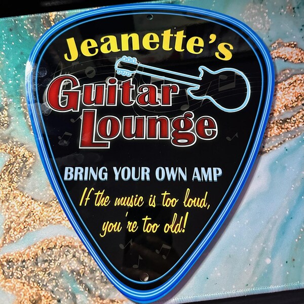 Personalized Decorative Guitar Lounge Sign – Gift for Music Lovers ...