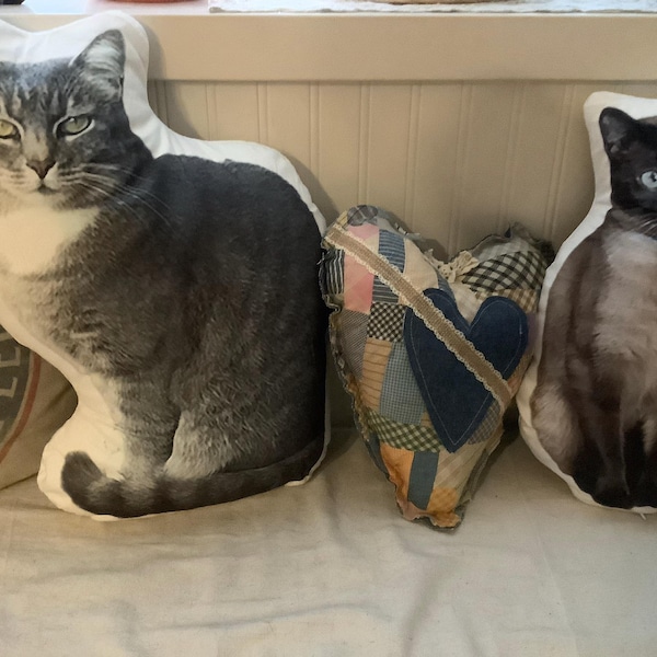 Custom Cat-shaped Throw Pillow, Personalized Cat Cushion, Custom Pet ...